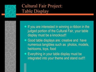 The Cultural Fair | PPT