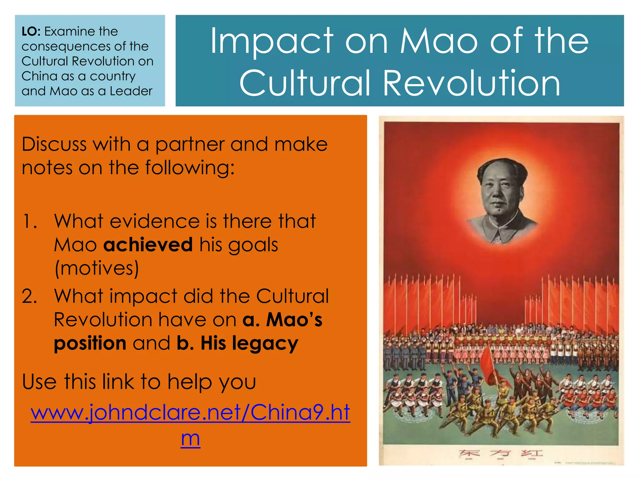 The Cultural Revolution - Key Features & Consequences | PPTX