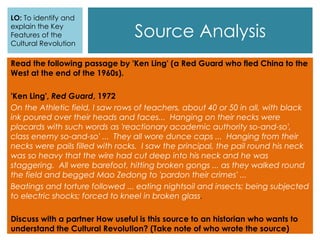 The Cultural Revolution - Key Features & Consequences | PPTX