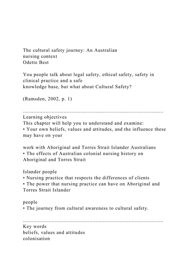 The cultural safety journey An Australian nursing context .docx