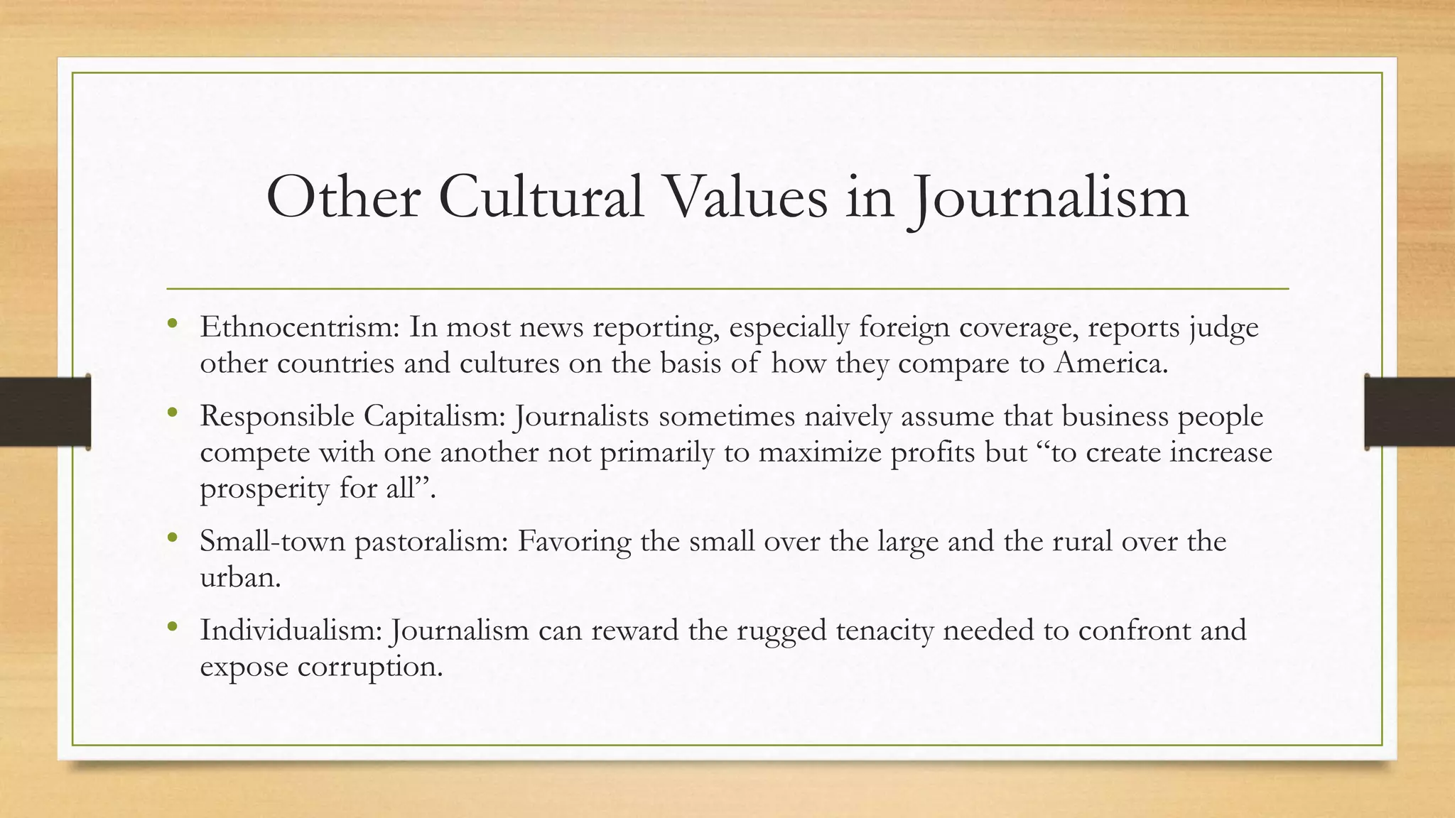 The Culture of Journalism ppt | PPTX