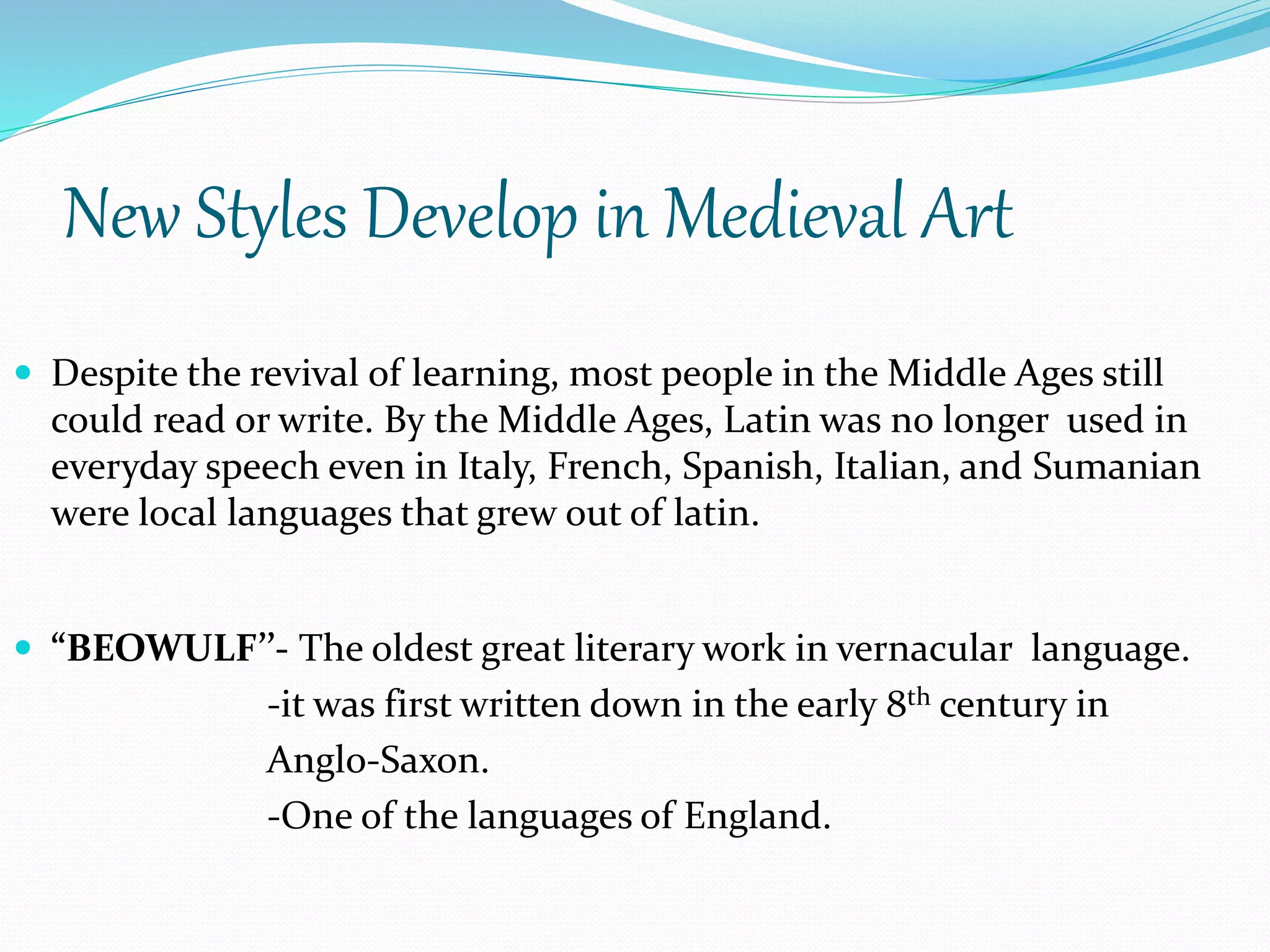 The culture of medieval europe | PPTX