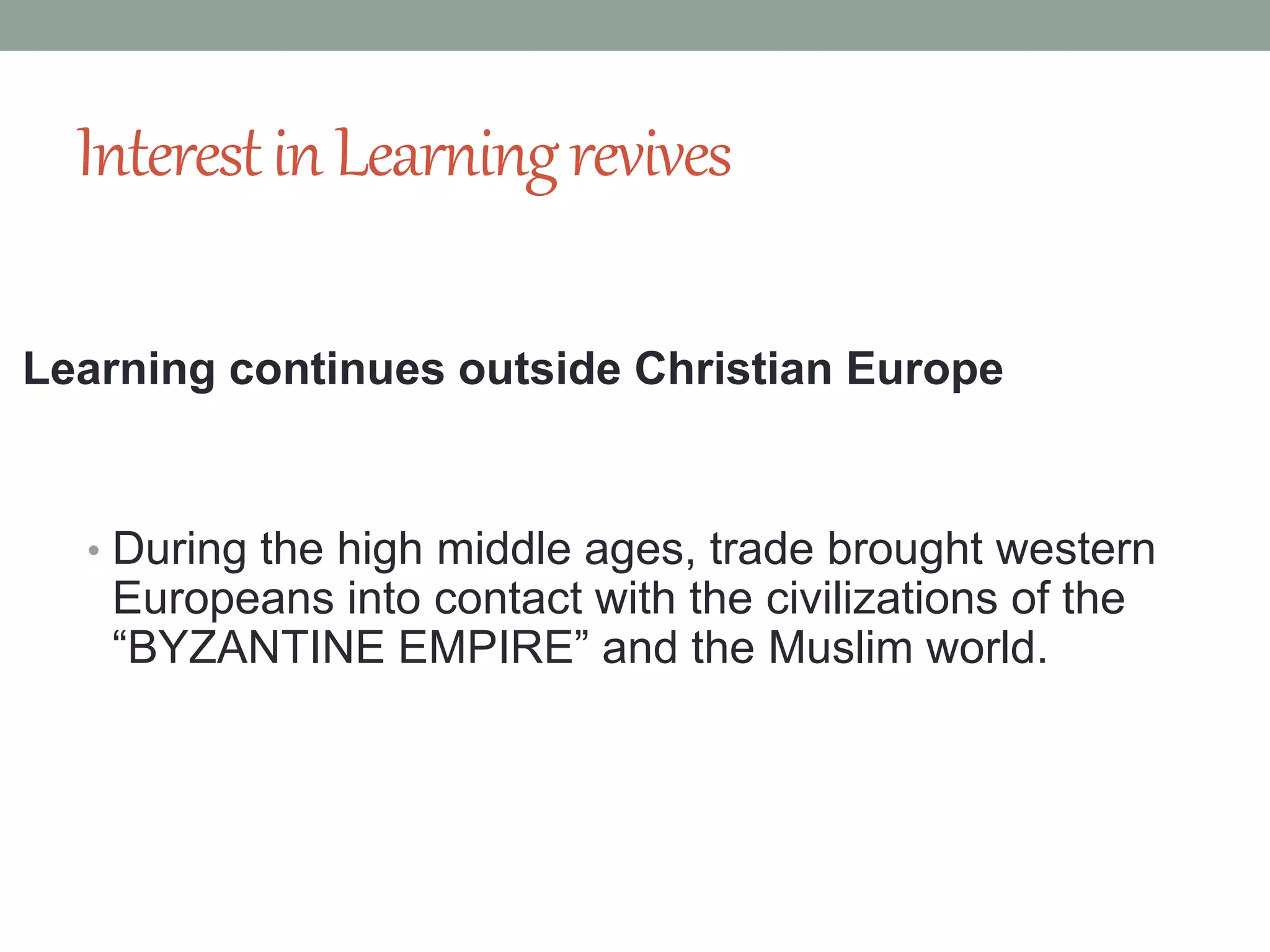 The culture of medieval europe | PPTX