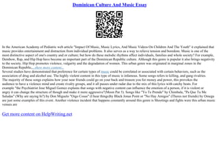 The Culture Of The Dominican Republic | PDF