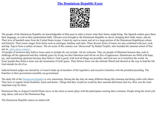 The Culture Of The Dominican Republic | PDF