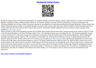 The Culture Of The Dominican Republic | PDF