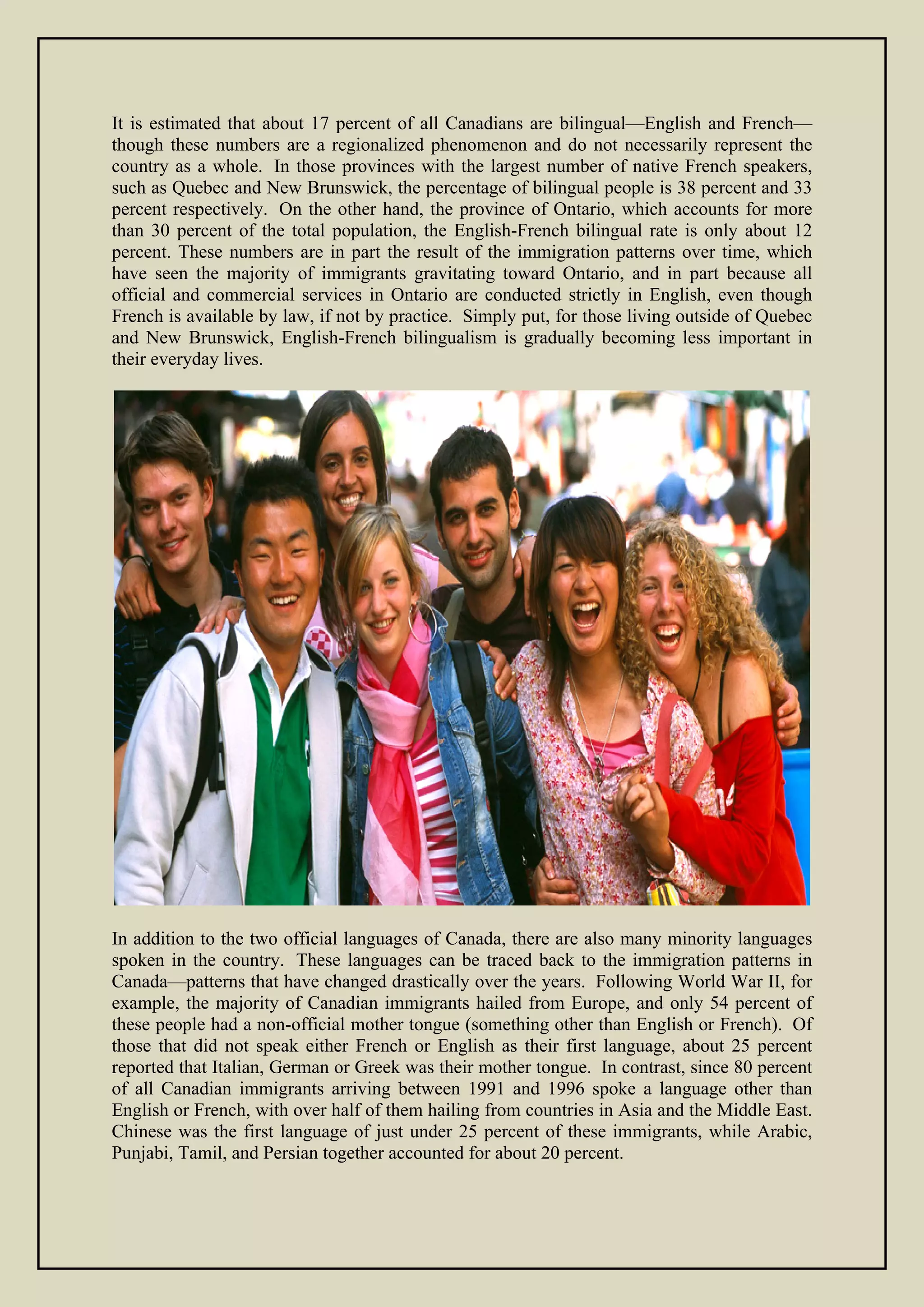 The Culture, Traditions, and Heritage of Canada | PDF