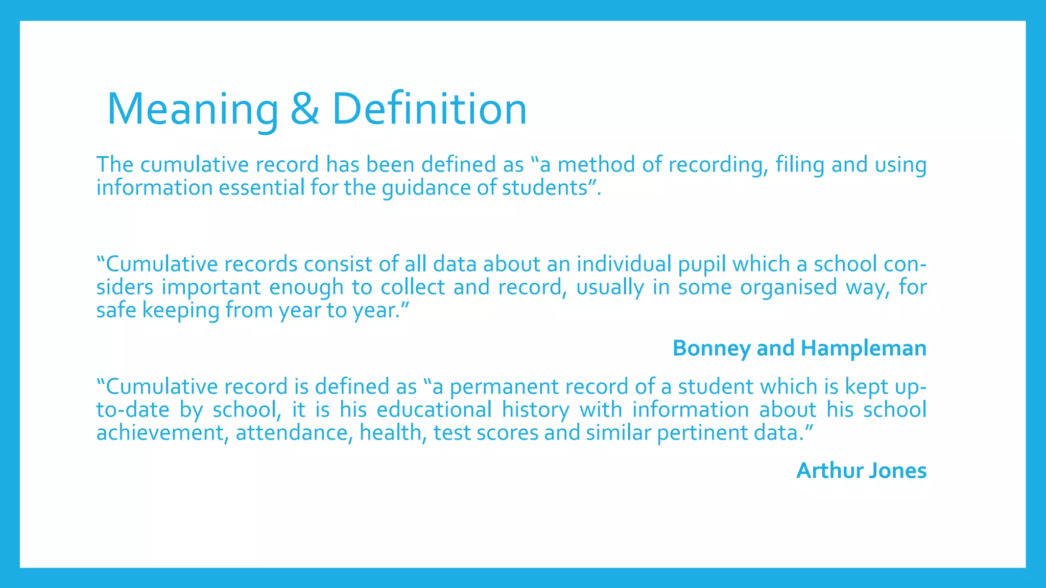 The cumulative record | PPTX