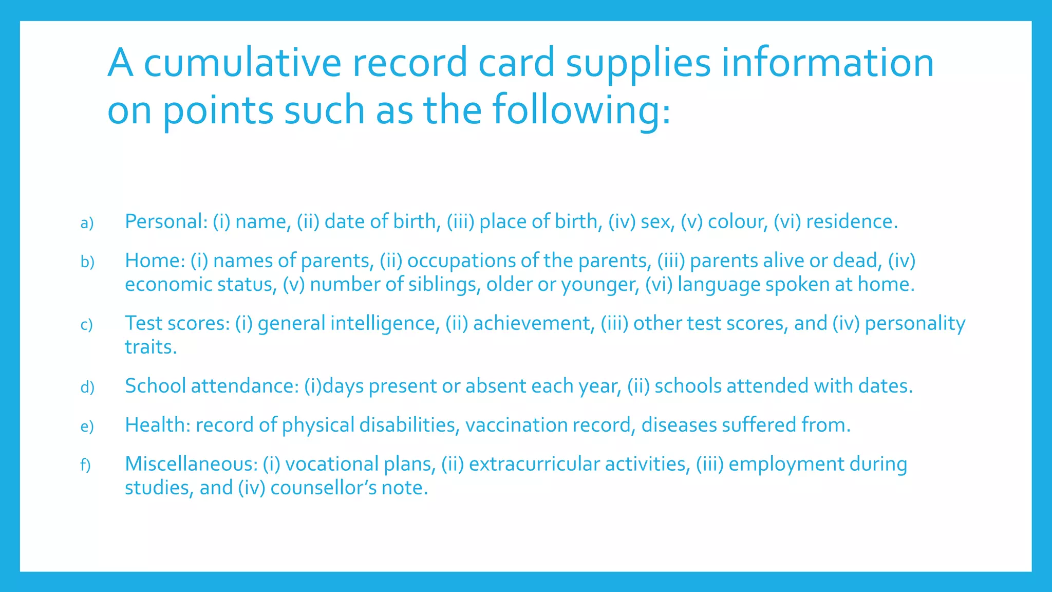 The cumulative record | PPTX