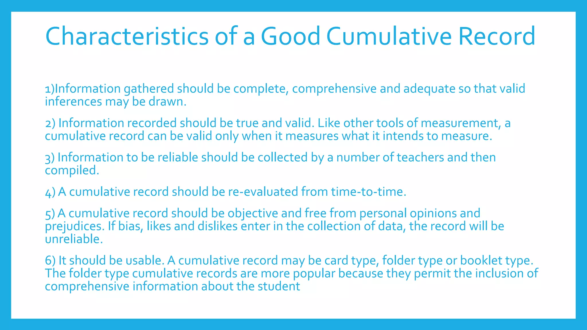 The cumulative record | PPTX