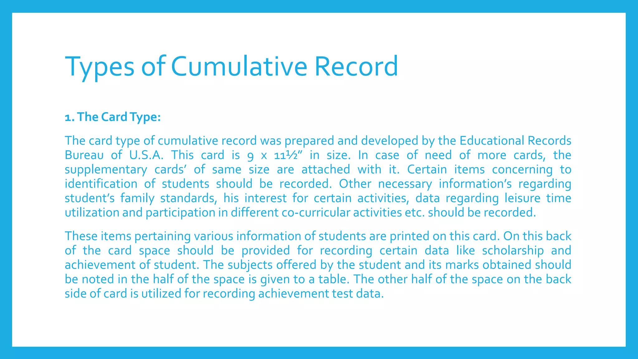 The cumulative record | PPTX