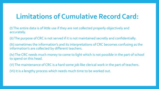 The cumulative record | PPTX