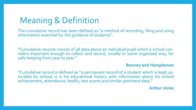 The cumulative record | PPTX