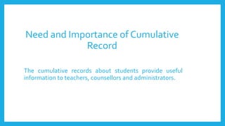 The cumulative record | PPTX