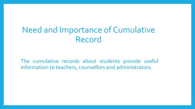 The cumulative record | PPTX