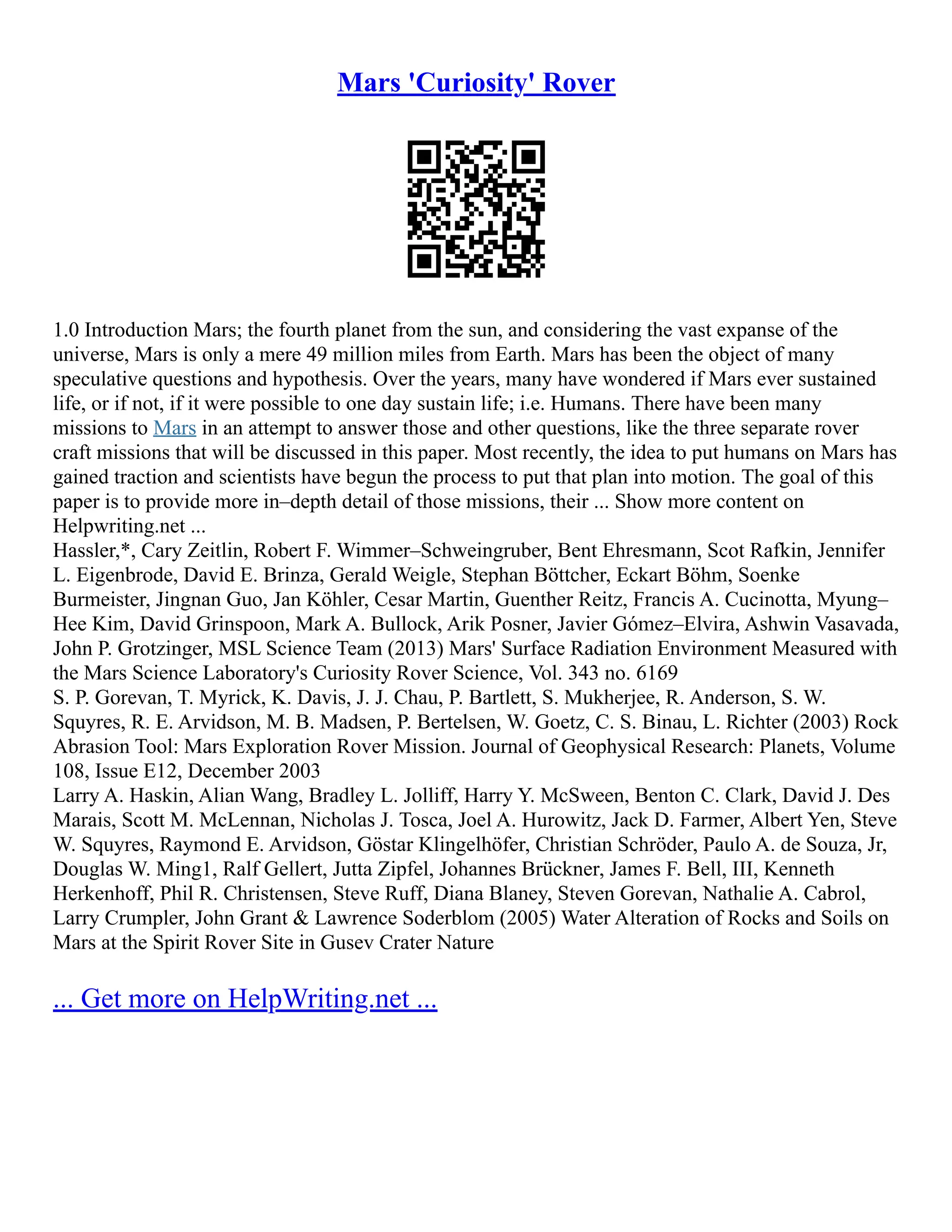 The Curiosity Rover | PDF