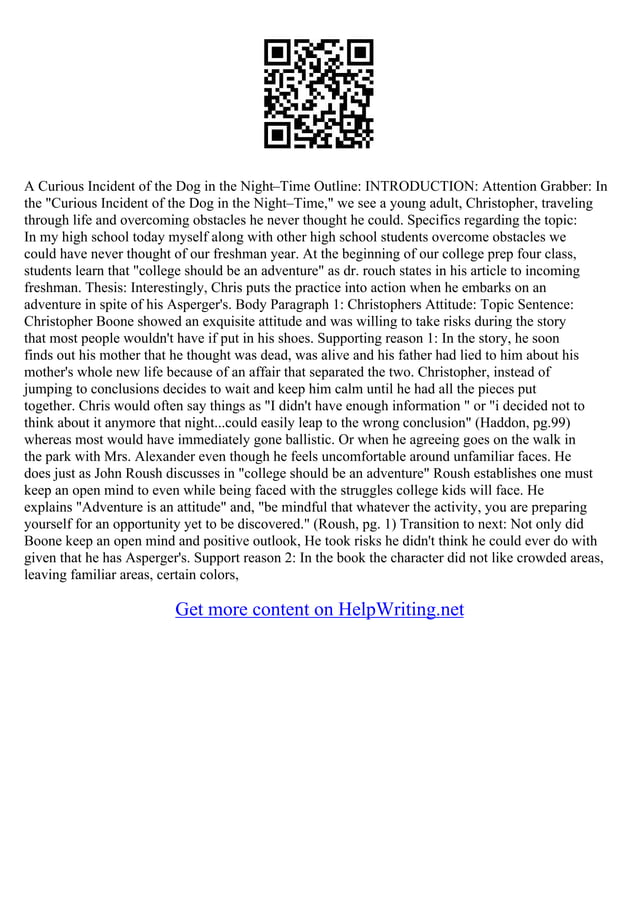 The Curious Incident Of The Dog In The Nighttime Essay | PDF