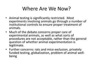 The current moral status of animal experimentation ( | PPTX