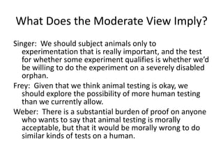 The current moral status of animal experimentation ( | PPT