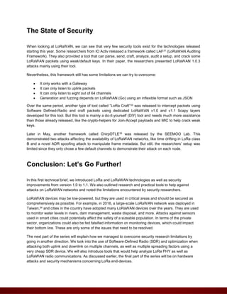 The current state of LoRaWAN security | PDF