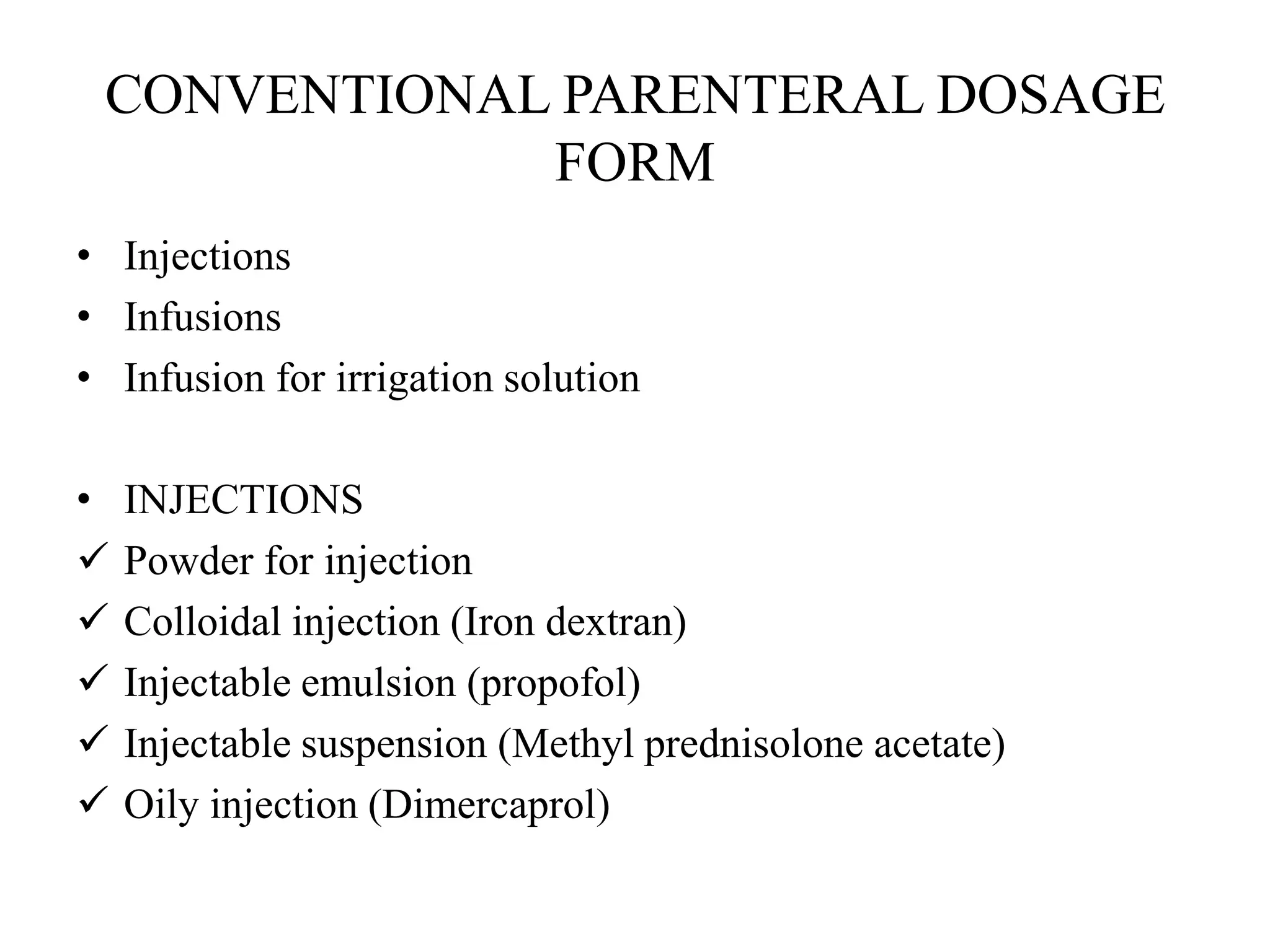 The current trends in parenteral formulations and applications | PPTX