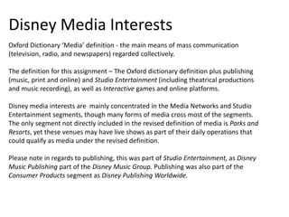 The current value and scope of Disney media interests | PPT
