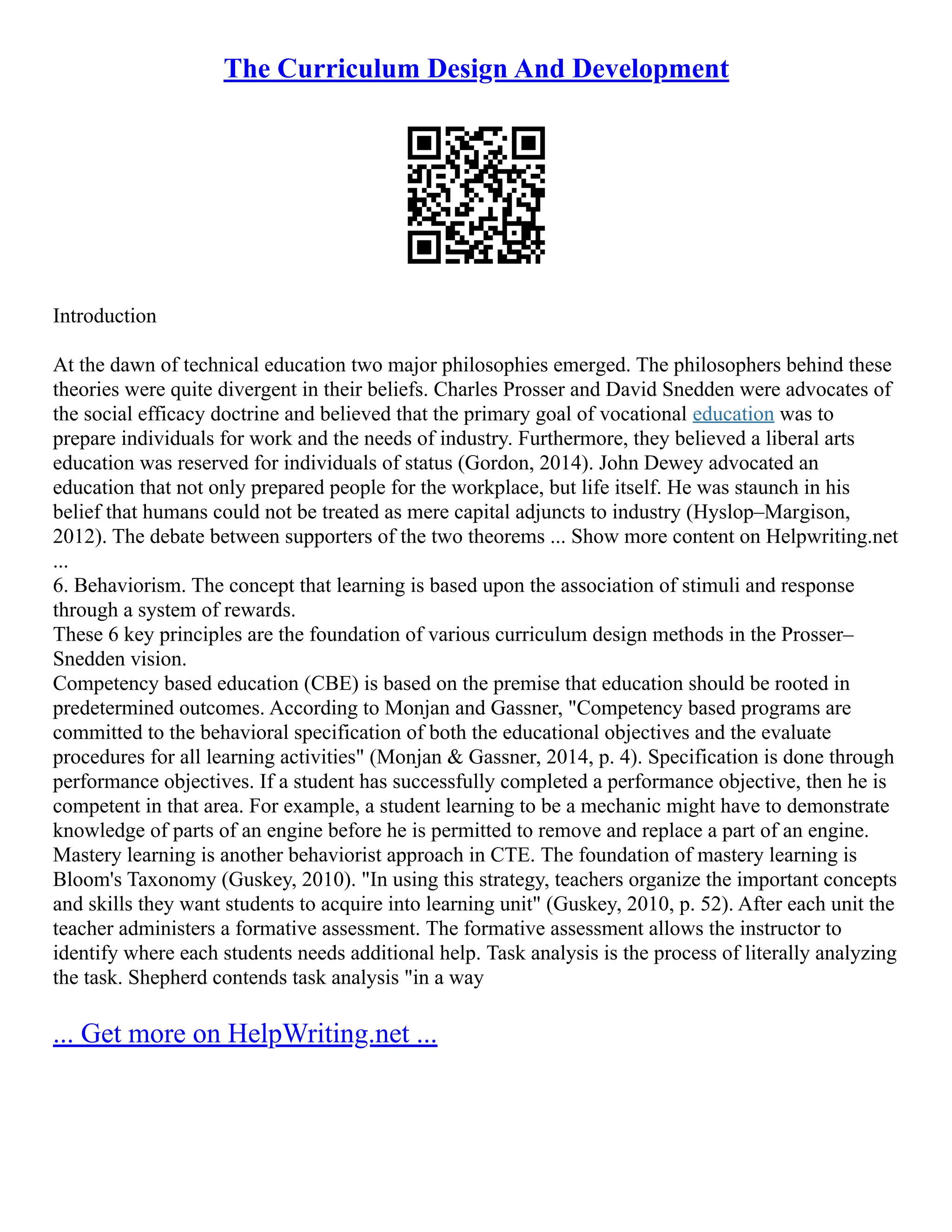 The Curriculum Design And Development | PDF