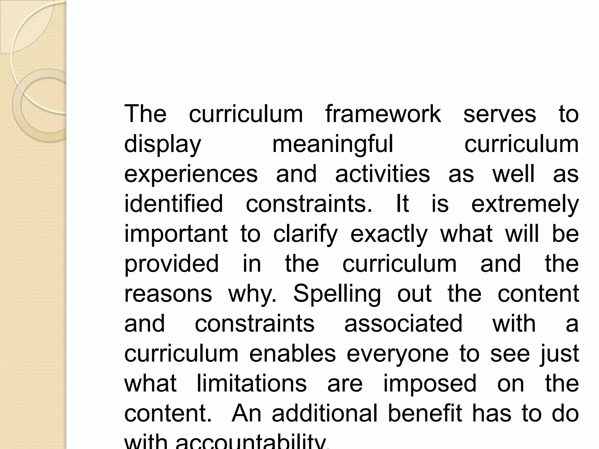 The curriculum framework | PPTX