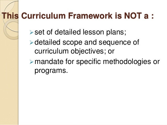The curriculum framework