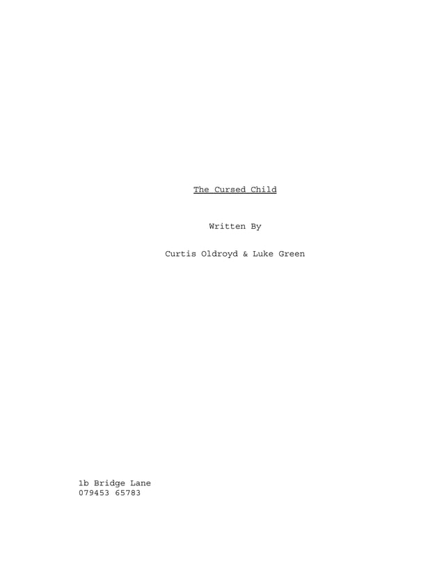 The cursed child Script | PDF
