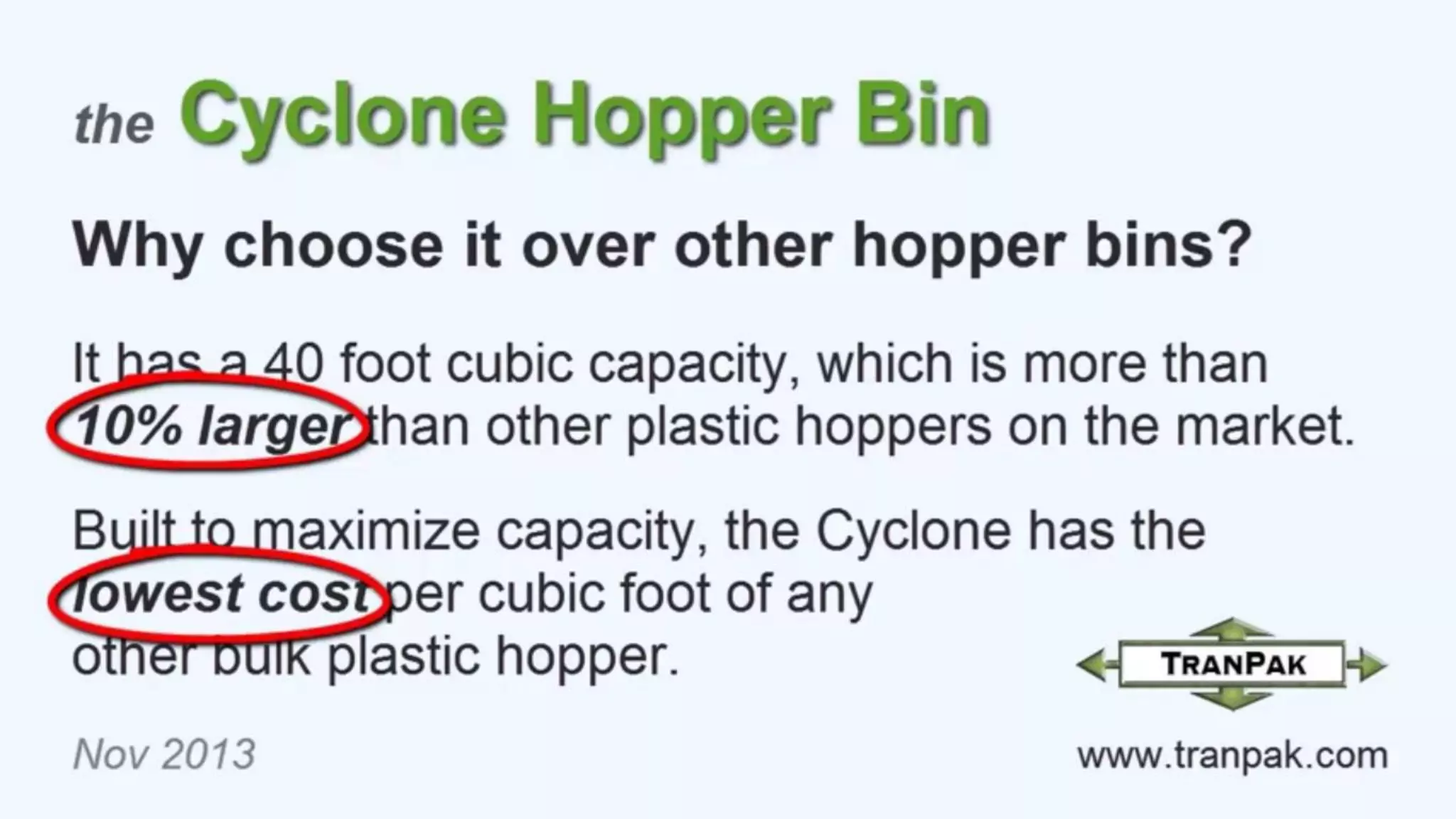The Cyclone Hopper Bin - TranPak | PDF