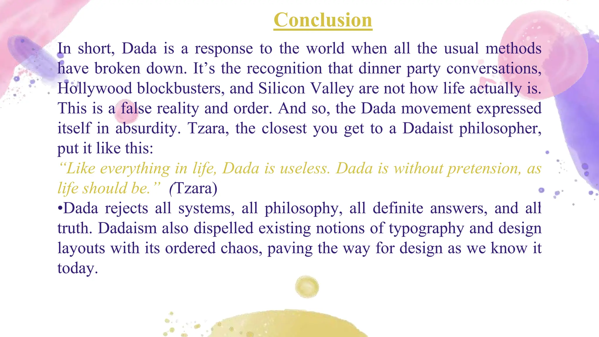 The Dadaism Movement - Paper 110 | PPTX