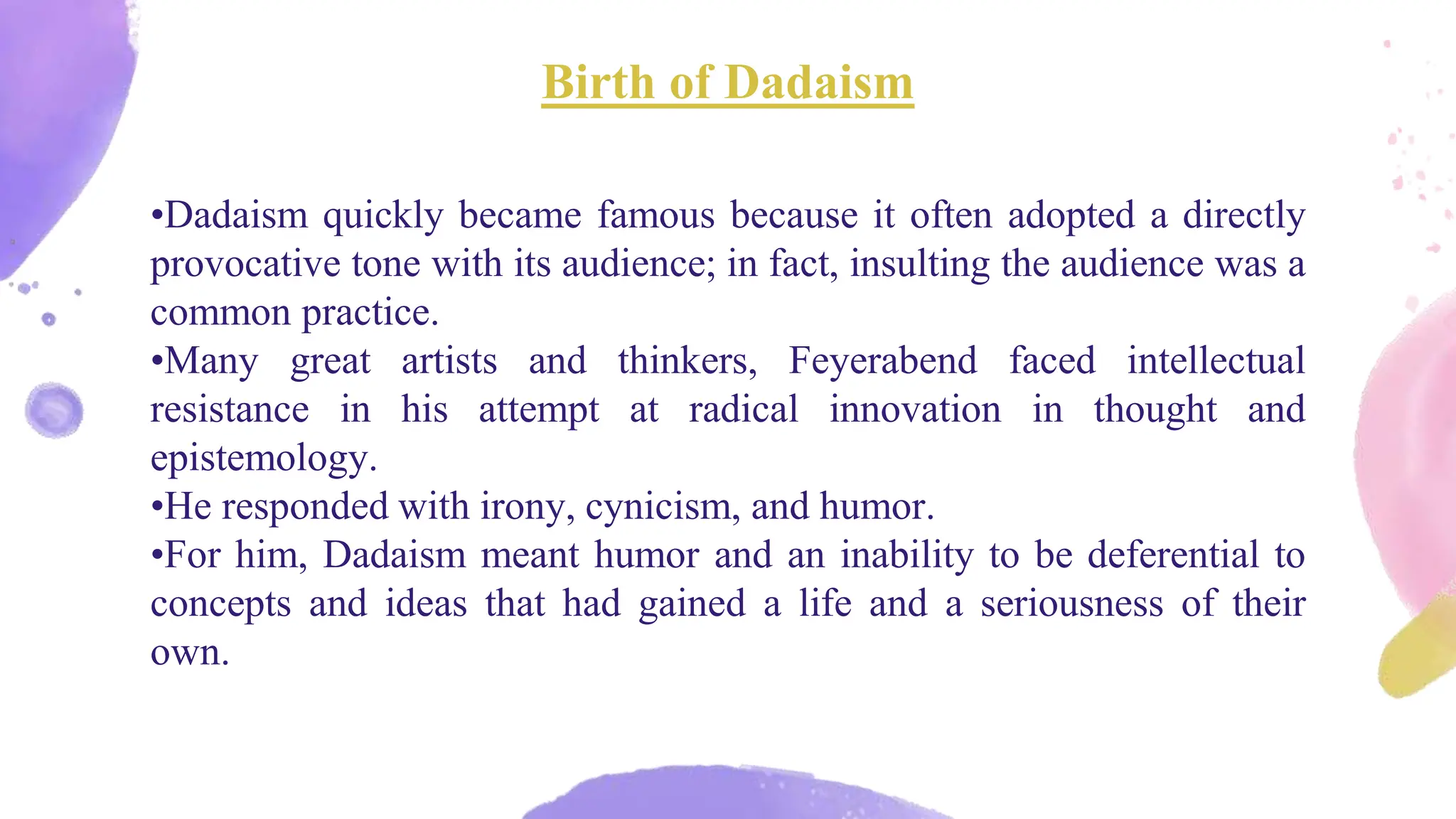 The Dadaism Movement - Paper 110 | PPTX