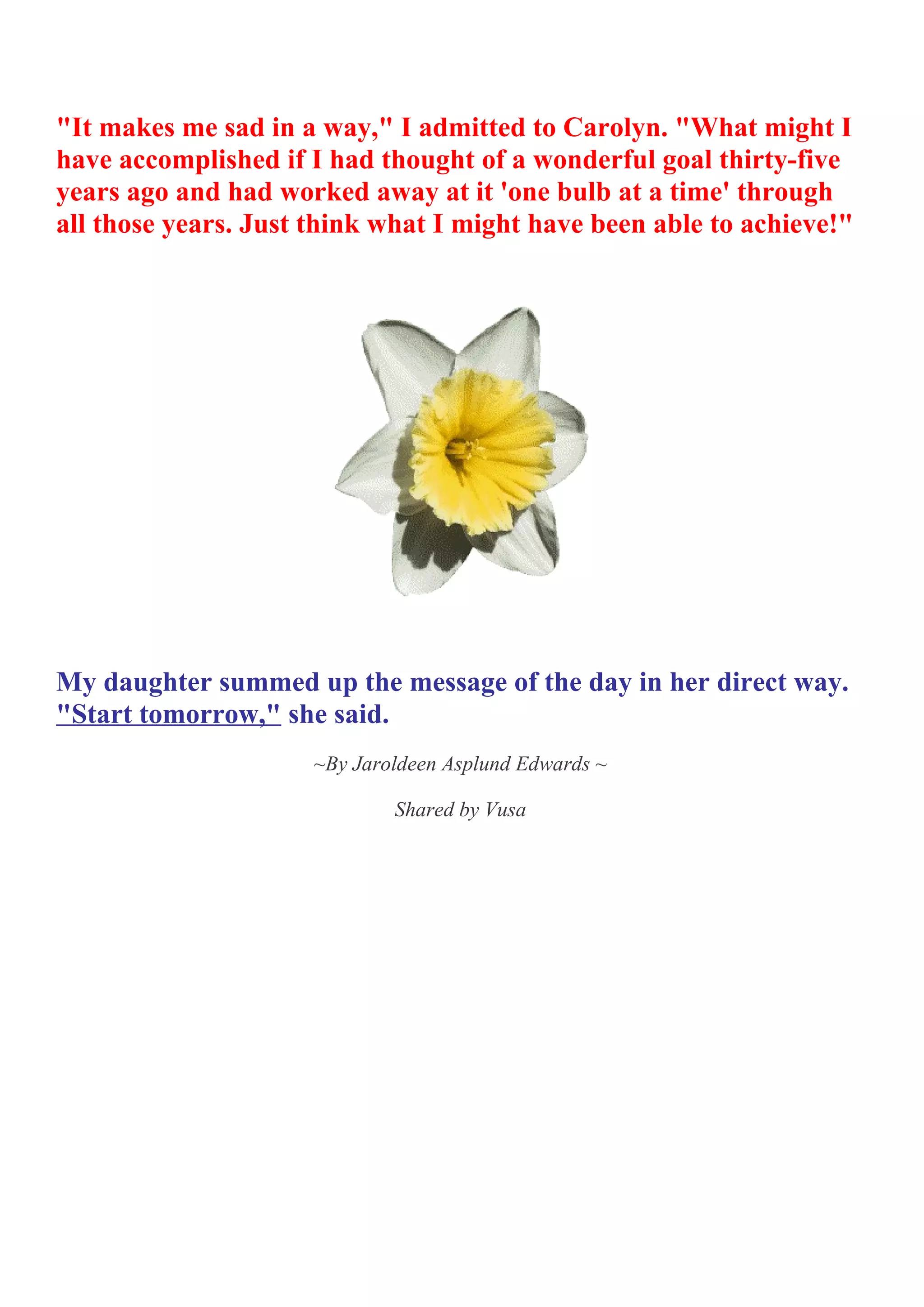 The Daffodil Principle | DOC | Gardening | Home & Garden