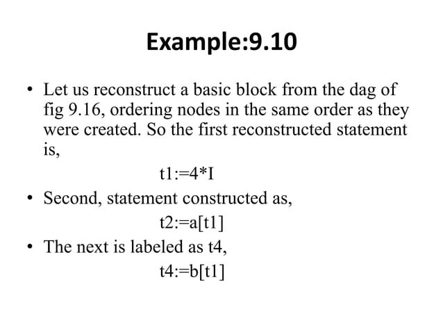The dag representation of basic blocks | PPT