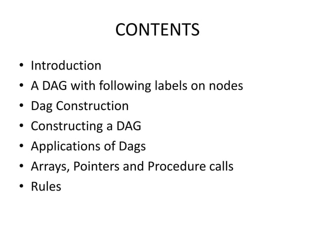 The Dag Representation Of Basic Blocks Ppt