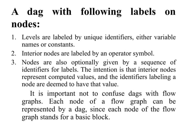 The dag representation of basic blocks | PPT