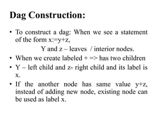 The dag representation of basic blocks | PPTX