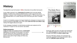 Analysis of British tabloid - Daily Mirror | PPTX