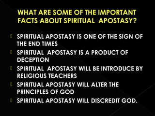 The Danger of spiritual apostasy | PPT