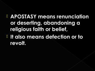 The Danger of spiritual apostasy | PPT