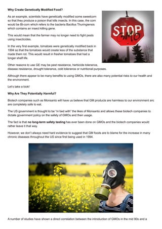 Monsanto Products List To Avoid
