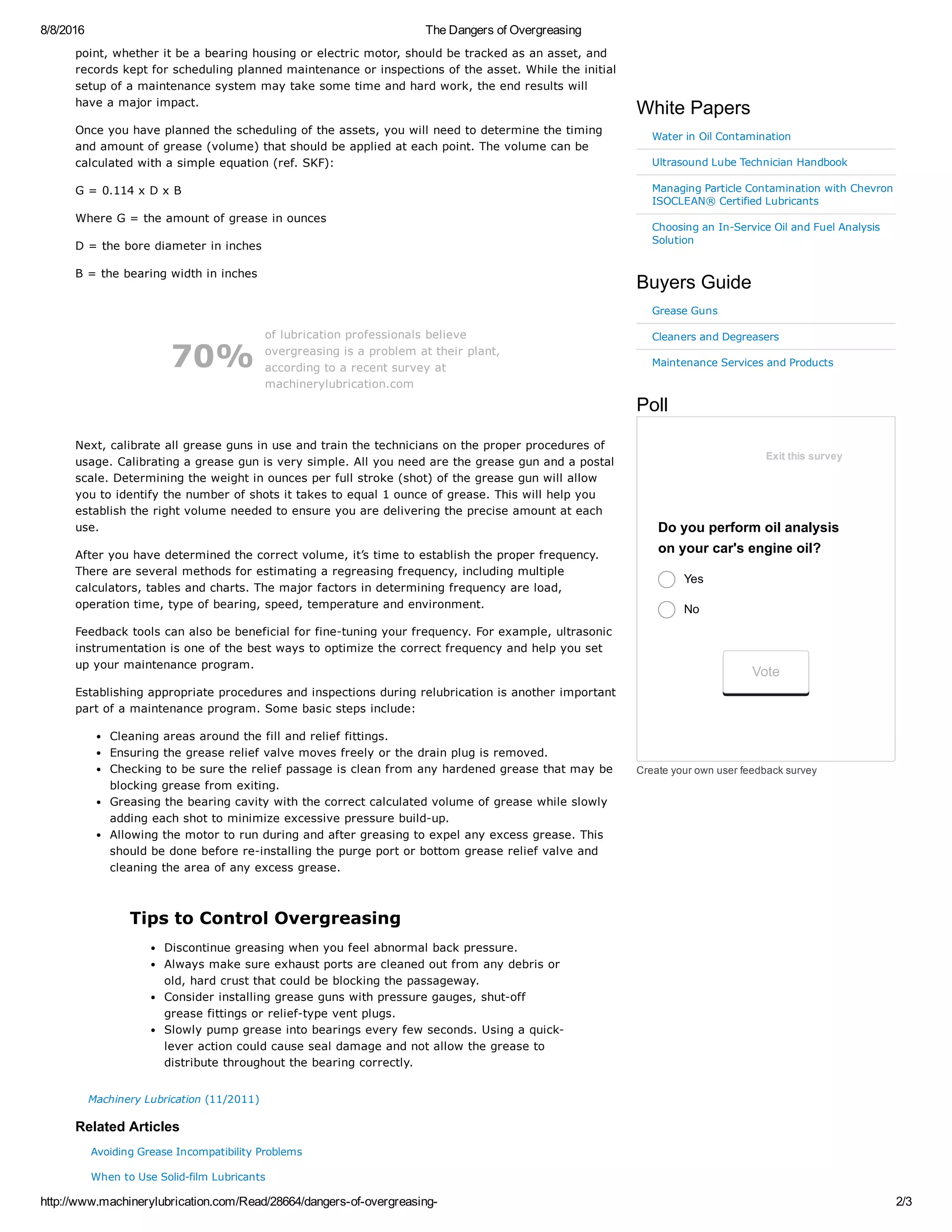 The dangers of overgreasing | PDF