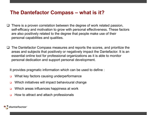 The Dantefactor compass how it works | PPT