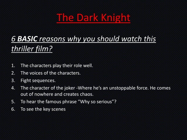 The dark knight | PPTX
