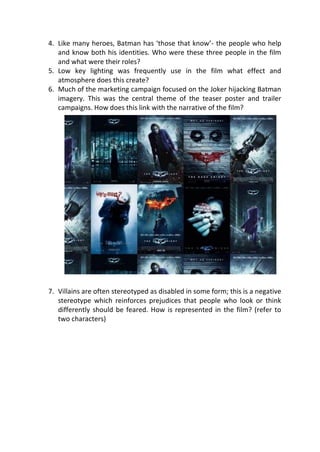 The Dark Knight homework | PDF