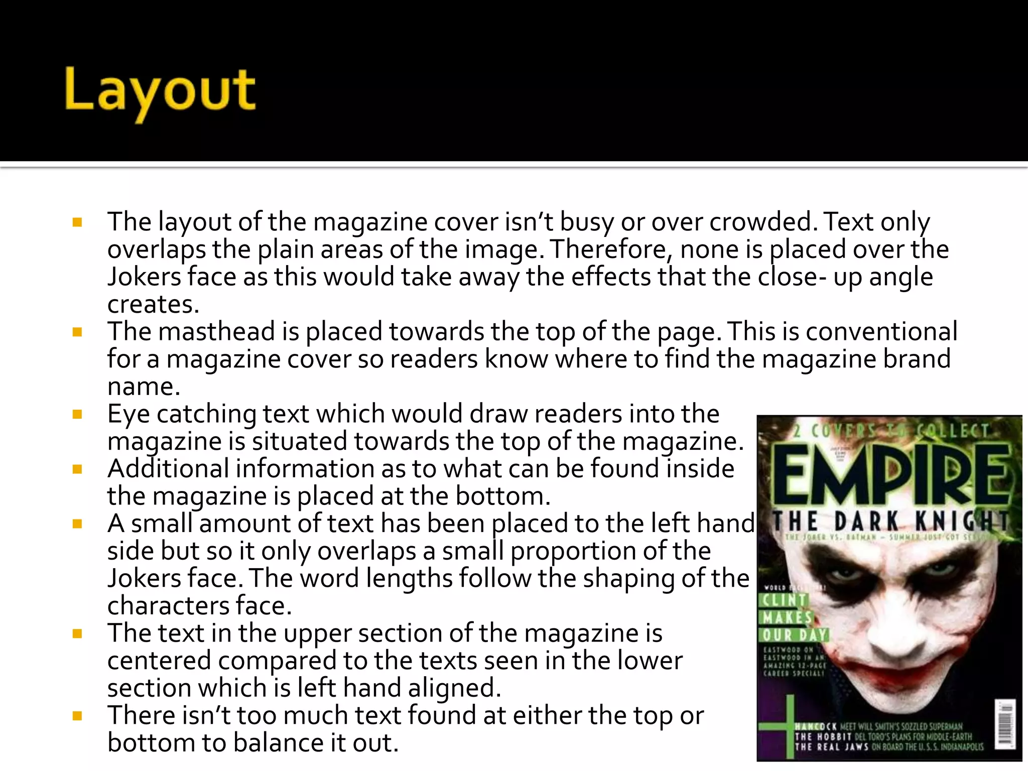 The dark knight magazine cover analysis | PPT