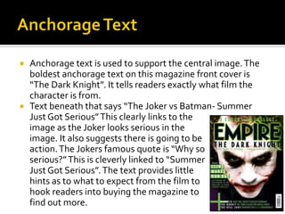 The dark knight magazine cover analysis | PPT