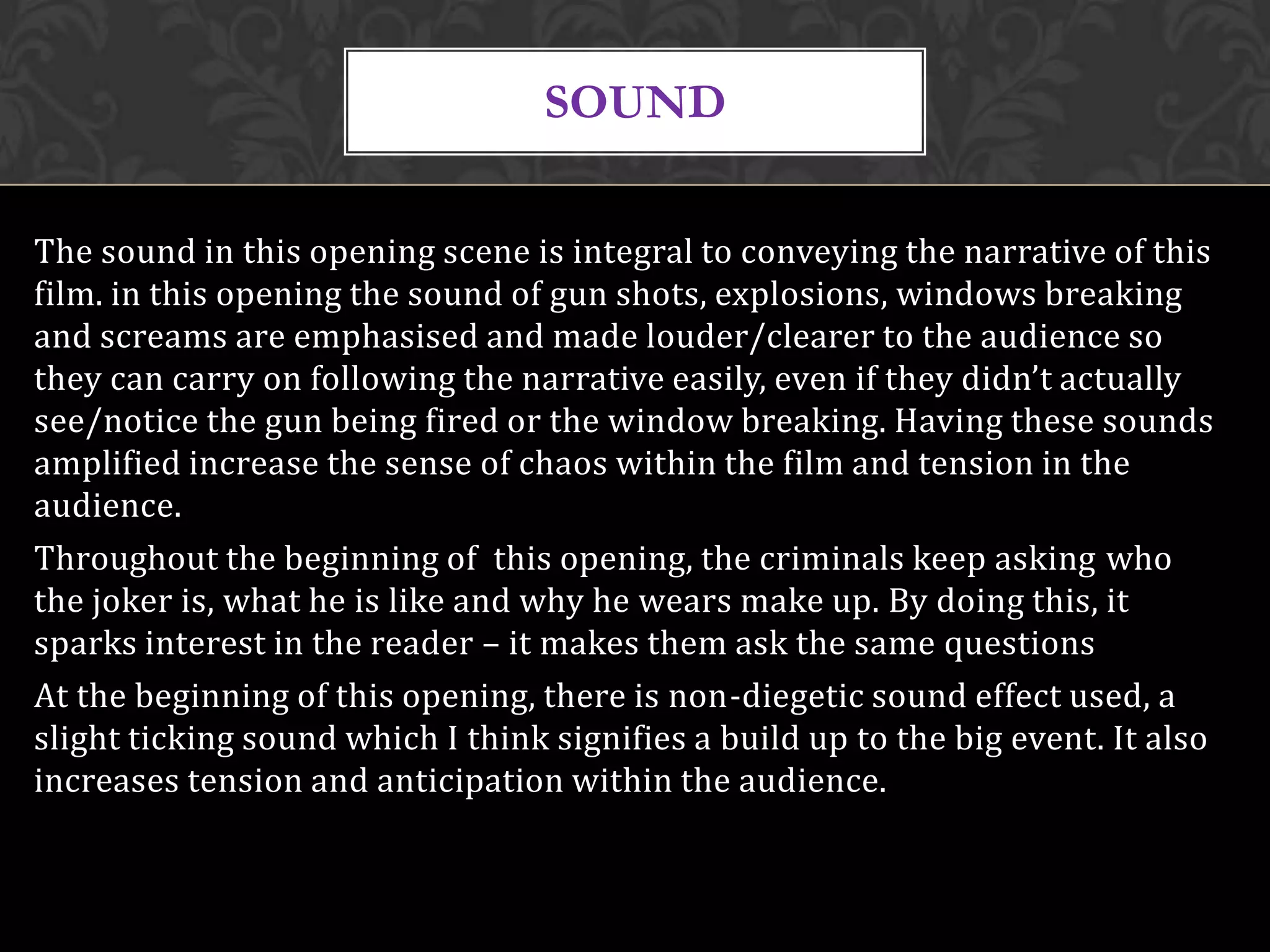 The dark knight opening analysis | PPTX