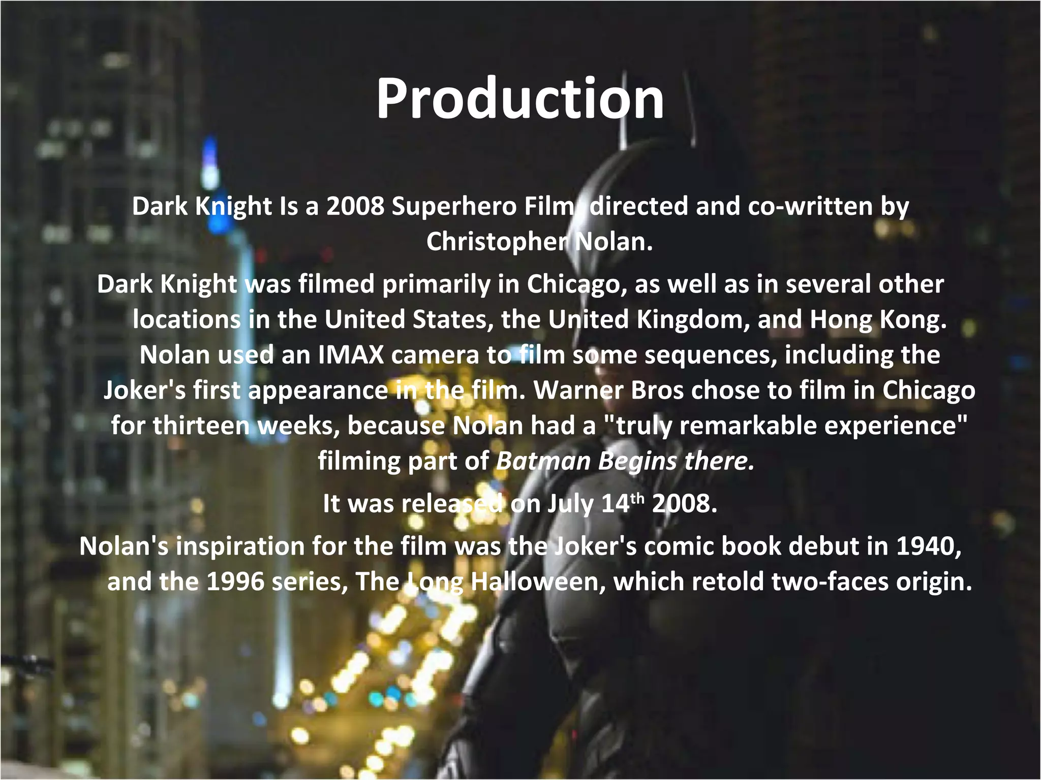 The Dark Knight Presentation | PPT